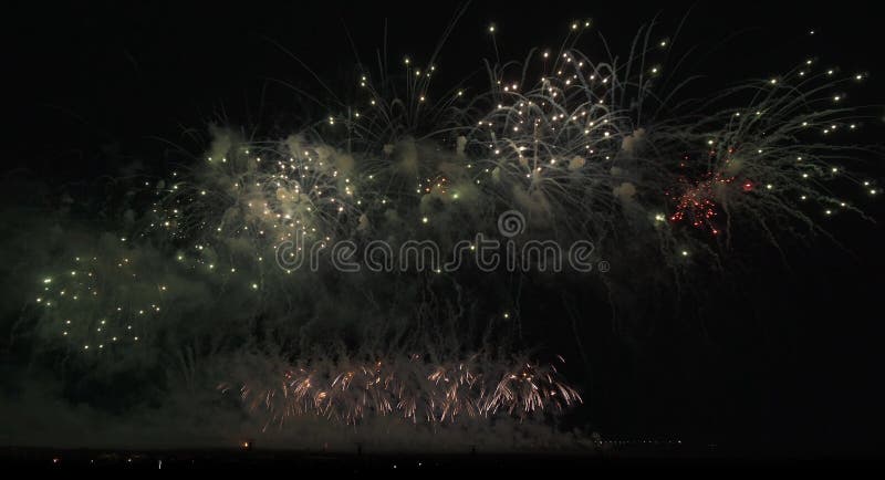 Colorful Fireworks on the Black Sky Background Stock Image - Image of ...