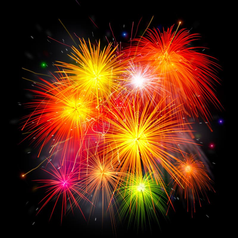 Colorful fireworks stock vector. Illustration of celebrate - 43680777
