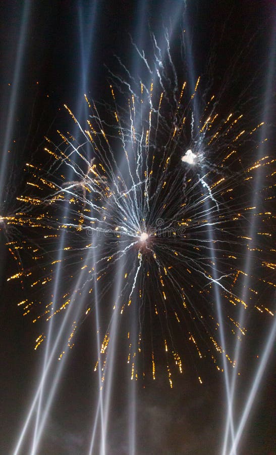 Colorful Fireworks on the Black Sky Background Stock Photo - Image of ...