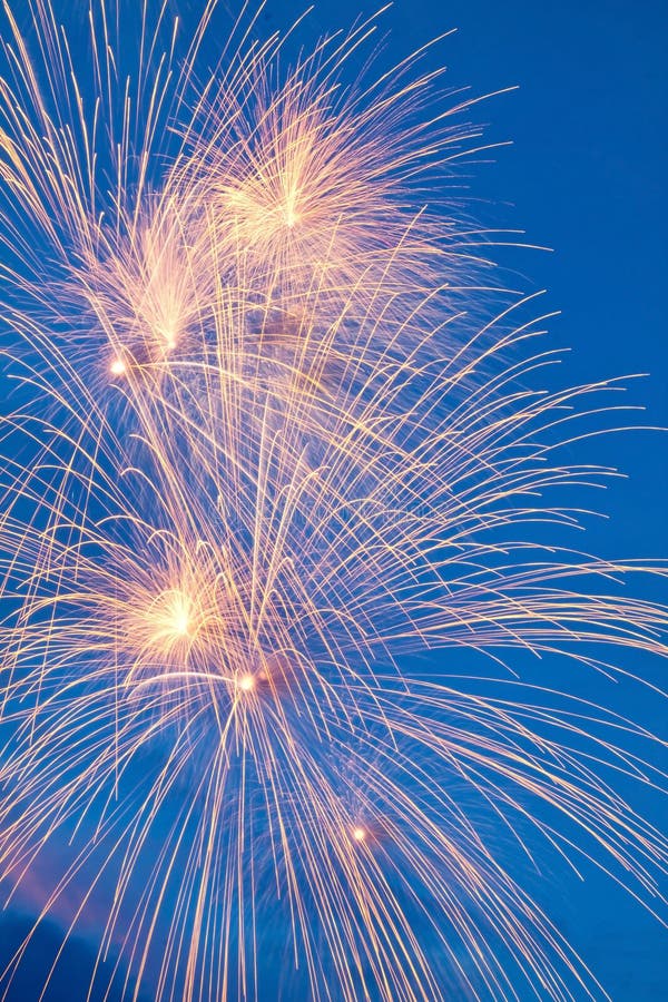 Colorful Fireworks on the Blue Cloudy Sky Stock Image - Image of ...