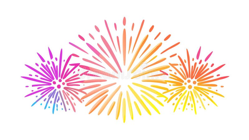 Colorful Fireworks Burst Icon, Celebration and Event Symbol, Vector ...