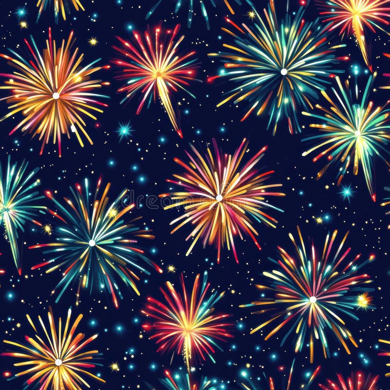 Colorful Fireworks Bursting in Bright Light Trails Create a Joyful ...