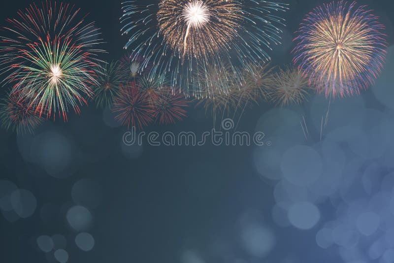Colorful Fireworks Celebration Background Stock Image - Image of ...