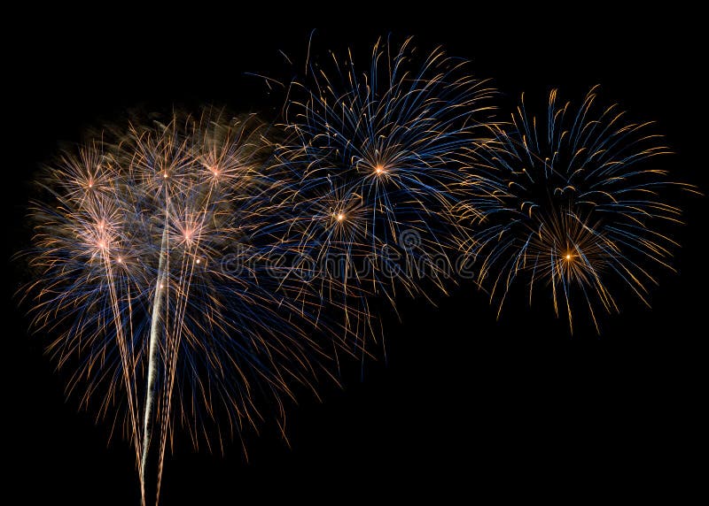 Colorful Fireworks on Dark Sky Stock Image - Image of fireworks, long ...