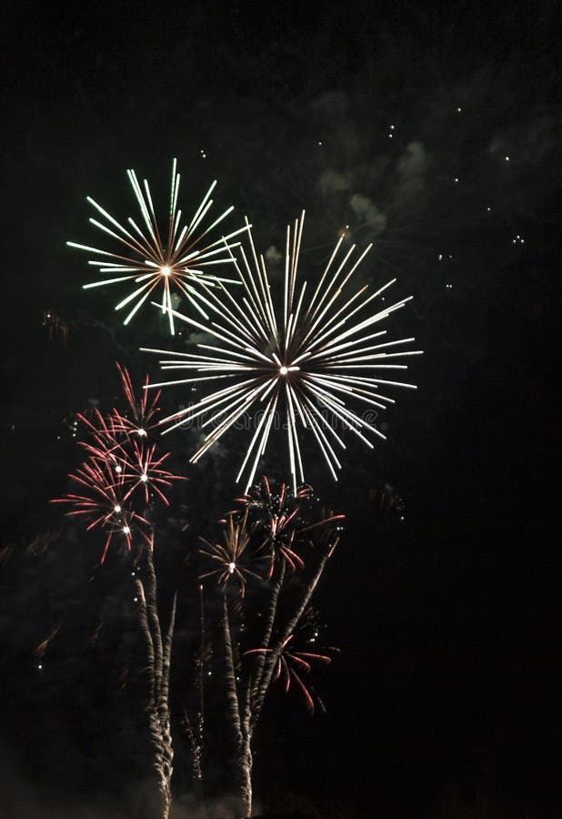 Colorful Fireworks Display Celebration. Fireworks Light Up the Sky ...