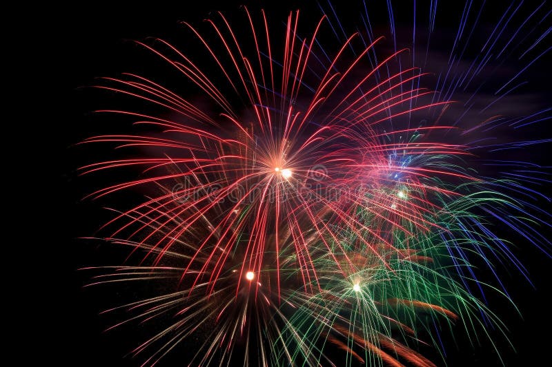 Colorful Fireworks Display. Generative AI Stock Illustration ...