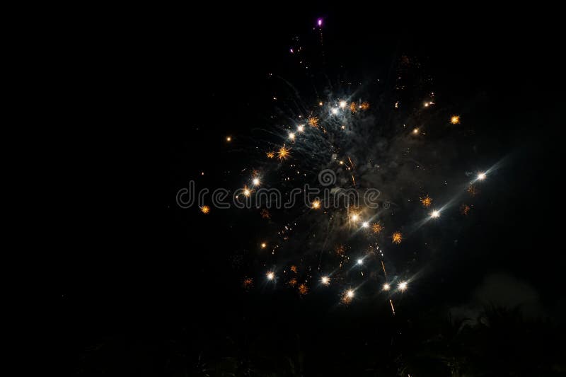 Colorful Fireworks Exploding Against a Dark Night Sky Stock Photo ...