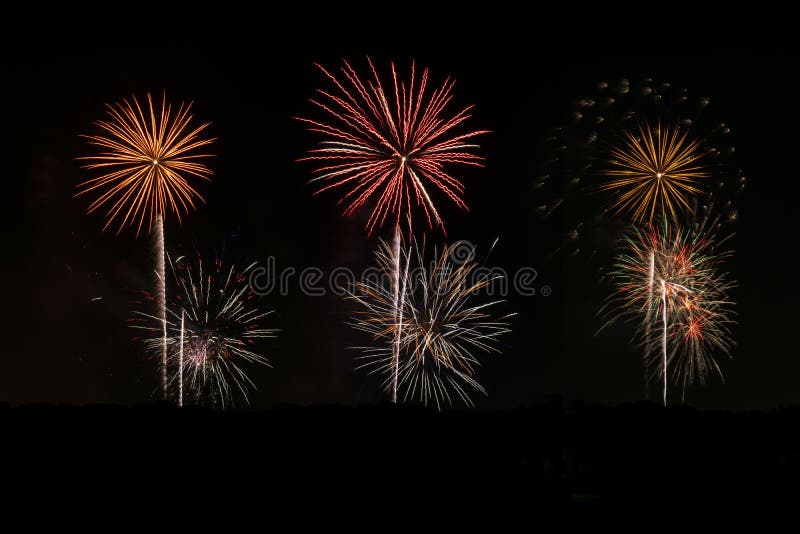 Colorful Fireworks Exploding in the Dark Night Sky 13 Stock Photo ...