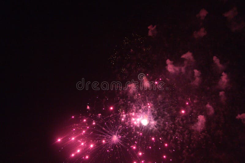 Colorful Fireworks Exploding in a Dark Night Sky-celebration and Light ...