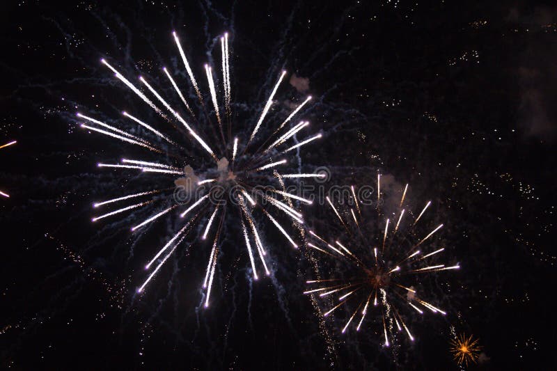 Colorful Fireworks Exploding in a Dark Night Sky-celebration and Light ...