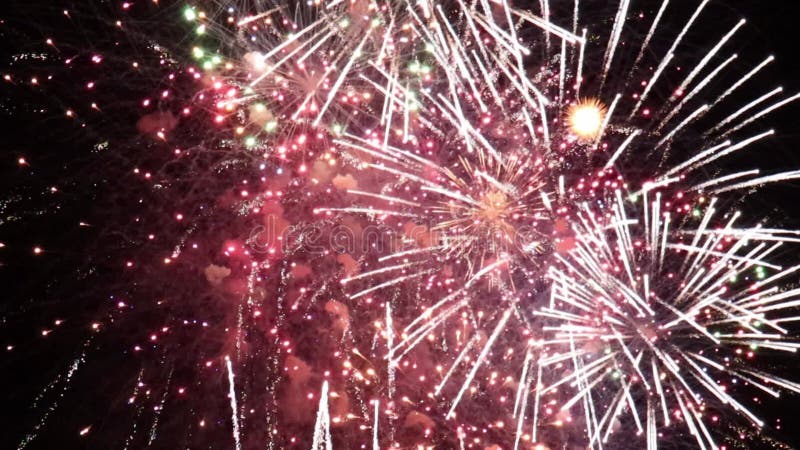 Colorful Fireworks Exploding in a Dark Sky Stock Footage - Video of ...