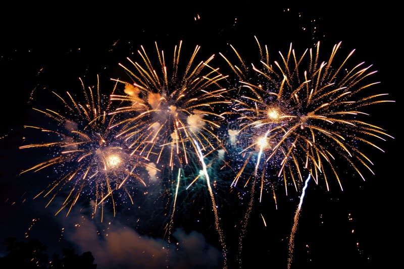 Colorful Fireworks Exploding in the Evening Sky, Suitable for ...