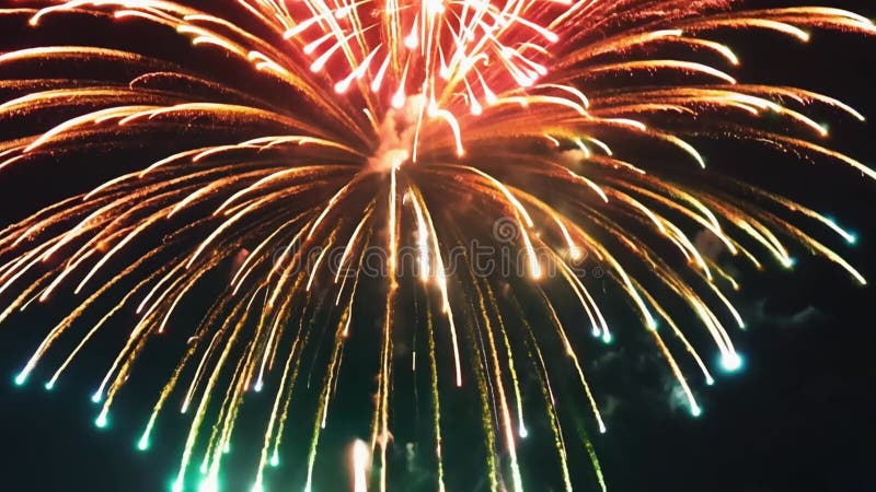 Colorful Fireworks Exploding in Night Sky Stock Video - Video of light ...