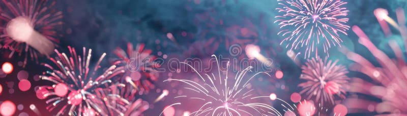 Colorful Fireworks Exploding in the Night Sky, Celebrating an Event ...