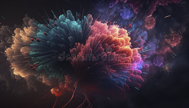 Colorful Fireworks Exploding in the Night Sky Stock Image - Image of ...