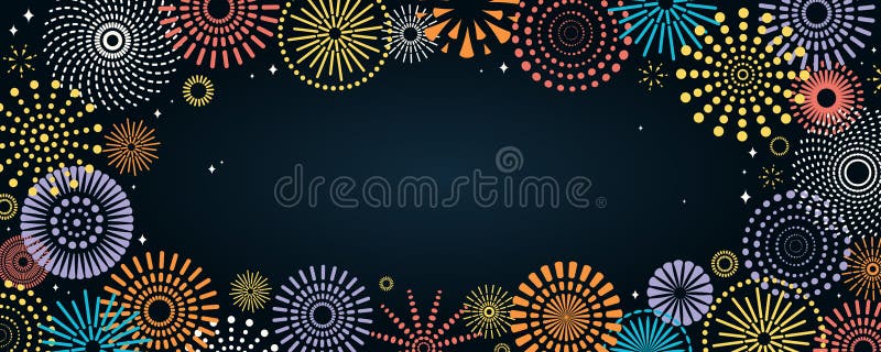 Colorful fireworks frame stock vector. Illustration of festival - 184074685