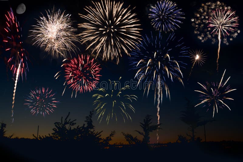 Colorful Fireworks Light Up in the Sky Stock Image - Image of explosion ...