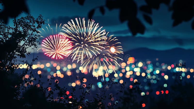 Colorful Fireworks Lighting Up a Clear Night Sky Stock Footage - Video ...