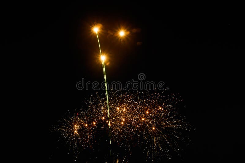 Colorful Fireworks Lights on the Night Sky Background Stock Photo ...