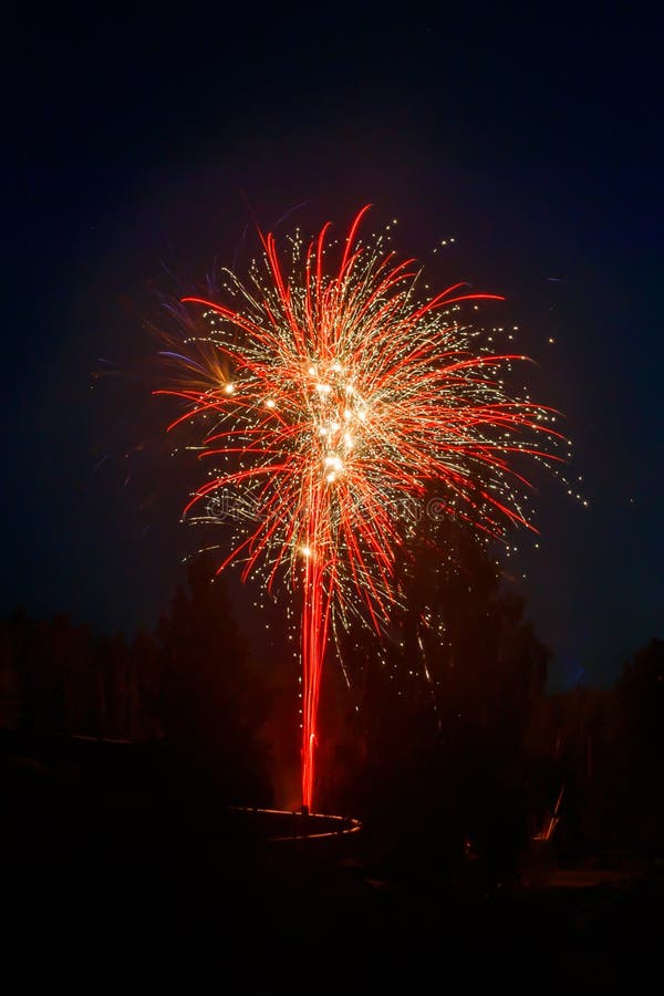 Colorful Fireworks Lights on the Night Sky Background Stock Photo ...