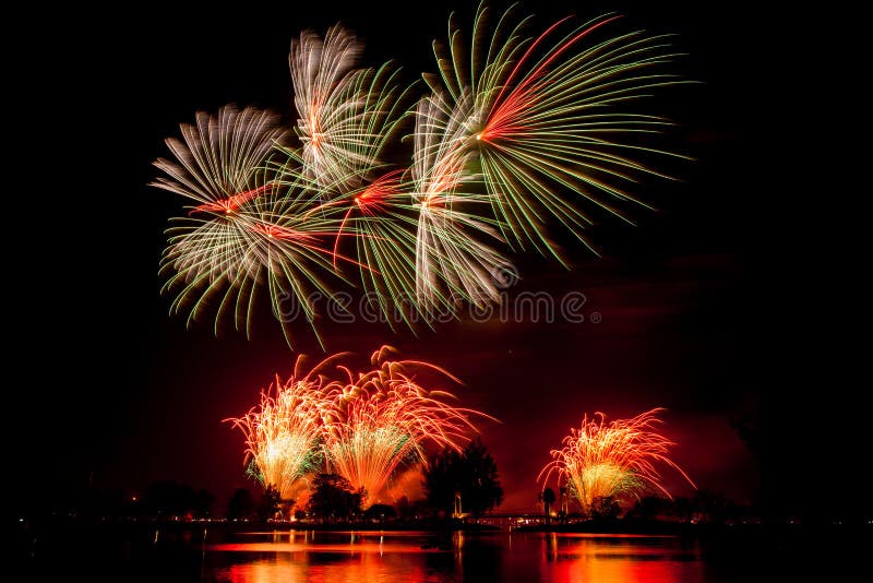 Colorful Fireworks of Multiples Colors Stock Photo - Image of festive ...
