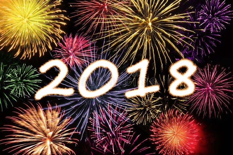 Colorful Fireworks with Numbers 2016 Stock Image - Image of date ...