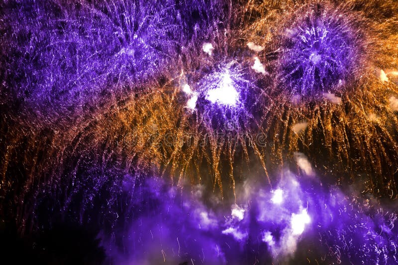Colorful Fireworks Over a Night Sky Stock Photo - Image of celebration ...