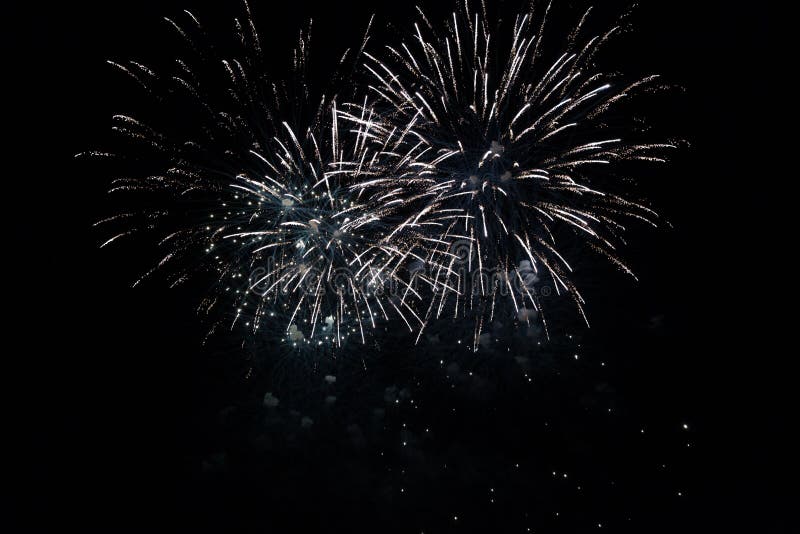 Colorful Fireworks Over Night Sky Stock Image - Image of glow, holiday ...