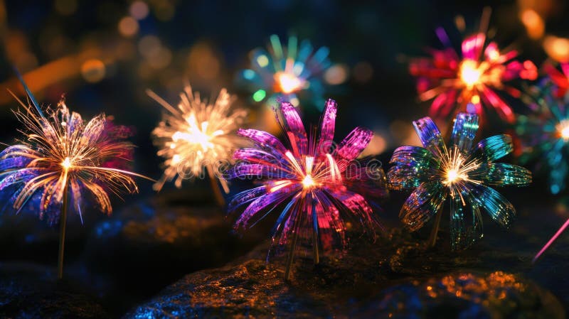 Colorful Fireworks on Rock stock photo. Image of rocks - 381824804
