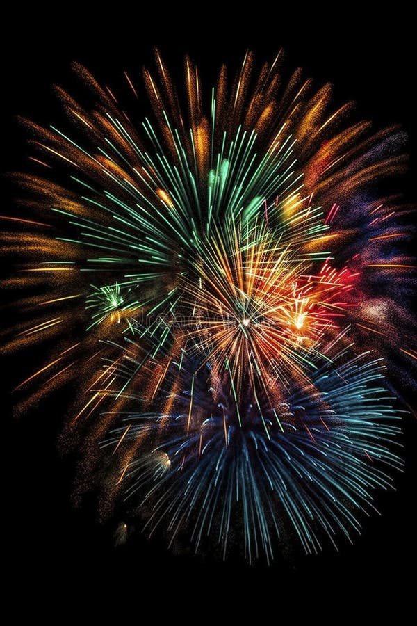 Colorful Fireworks in the Sky, Created with Generative AI Stock ...