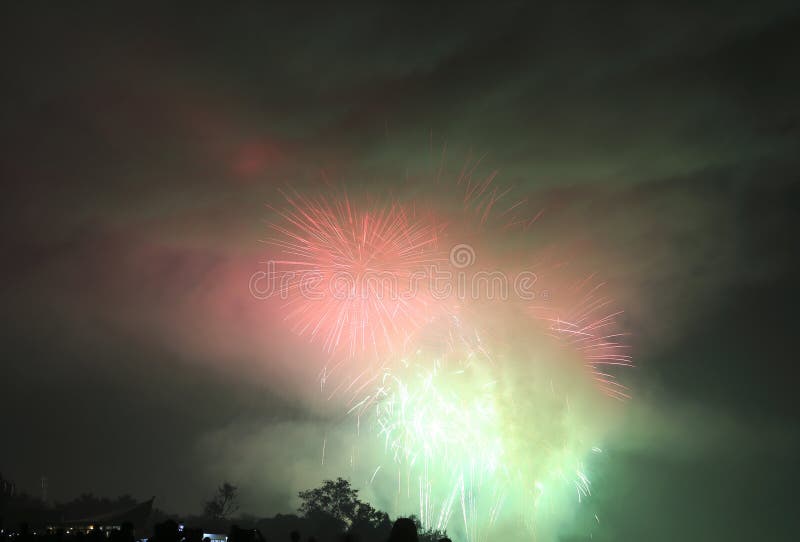 Colorful Fireworks in the Smoke Stock Image - Image of pyrotechnics ...