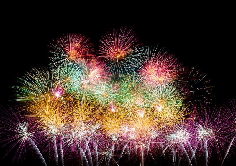 Colorful Fireworks of Various Colors, Stock Image - Image of night ...