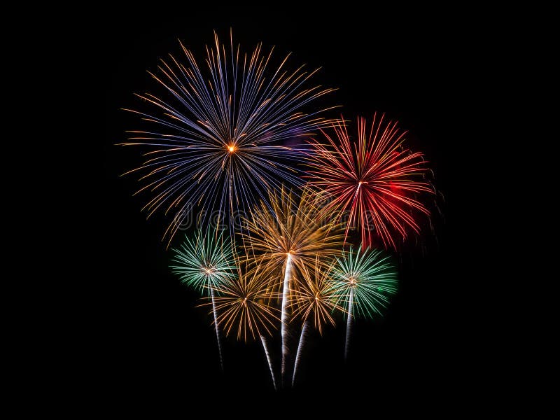 Colorful Fireworks of Various Colors Stock Image - Image of display ...