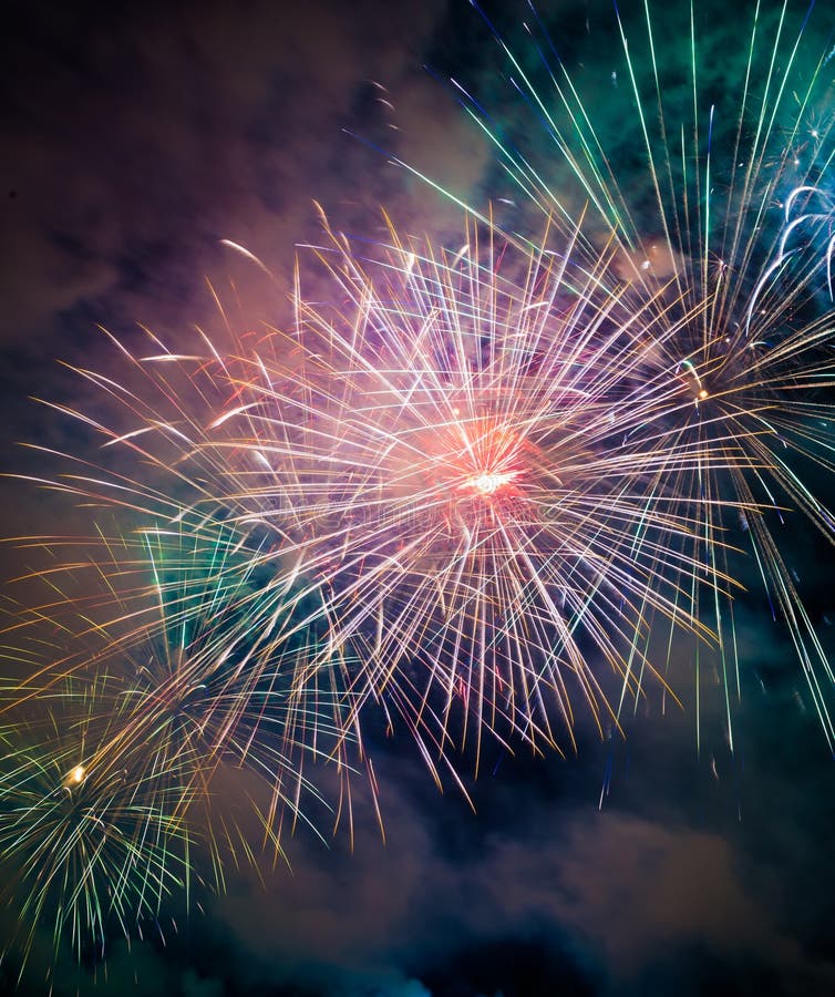 Colorful Fireworks of Various Colors Stock Image - Image of exploding ...