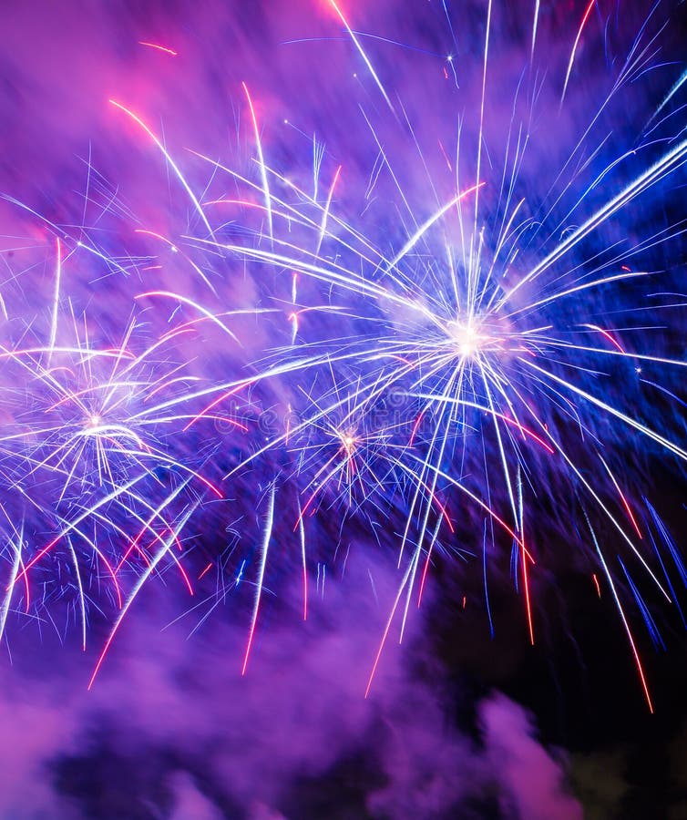 Colorful Fireworks of Various Colors Stock Photo - Image of glowing ...