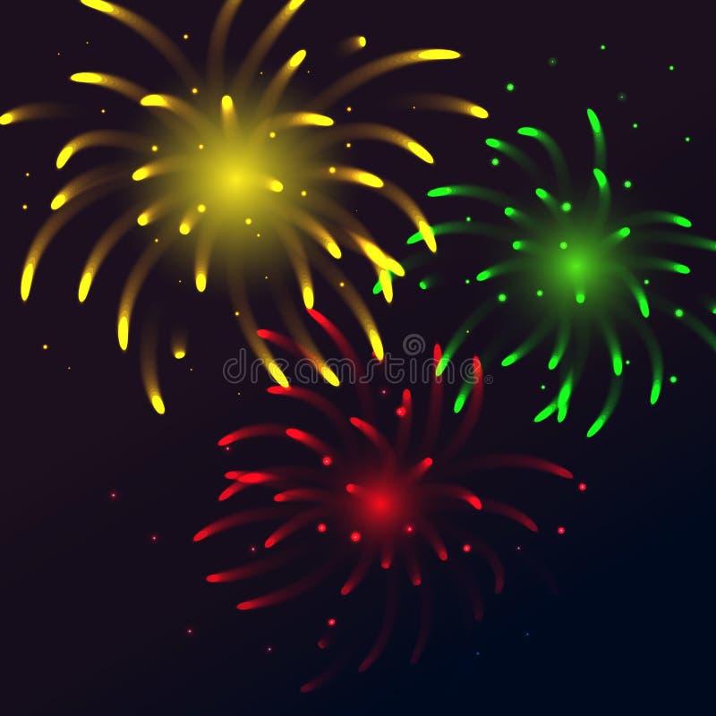 Colorful fireworks stock illustration. Illustration of abstract - 47251793