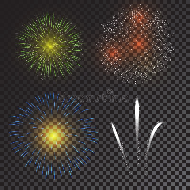 Colourful Fireworks Vector on Transparent Background Stock Vector ...