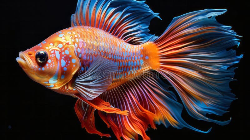 Colorful Fish with Blue and Orange Spots. Generative AI. Stock ...