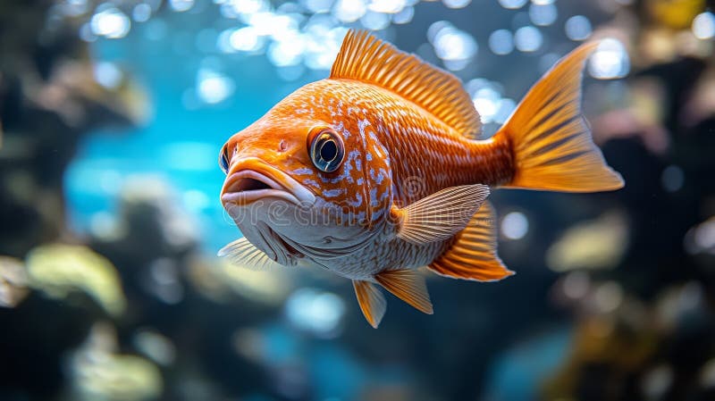 Colorful Fish with Bubbles in Soft Underwater Scene Stock Photo - Image ...