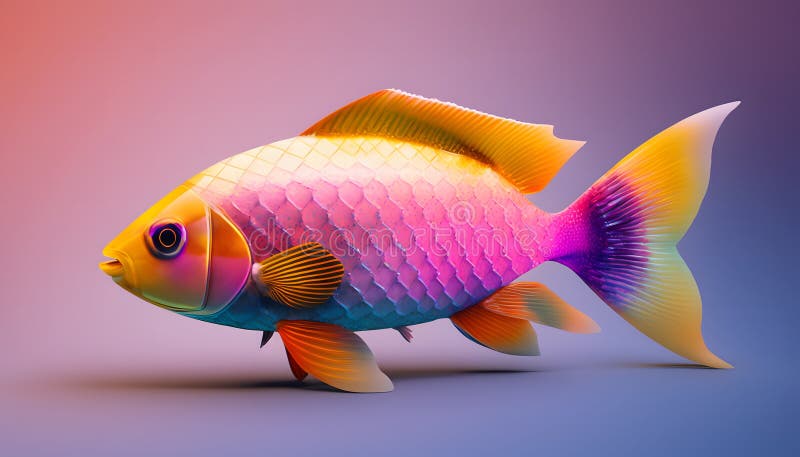 Colorful Fish Created with Generative AI Technology Stock Illustration ...
