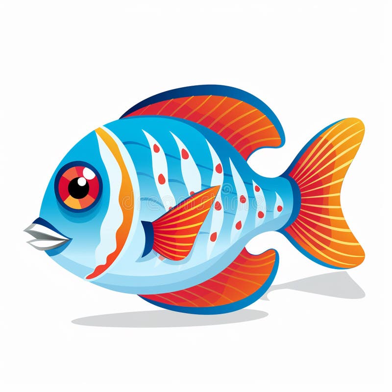 Colorful Fish Drawing for Children S Poster Stock Illustration ...
