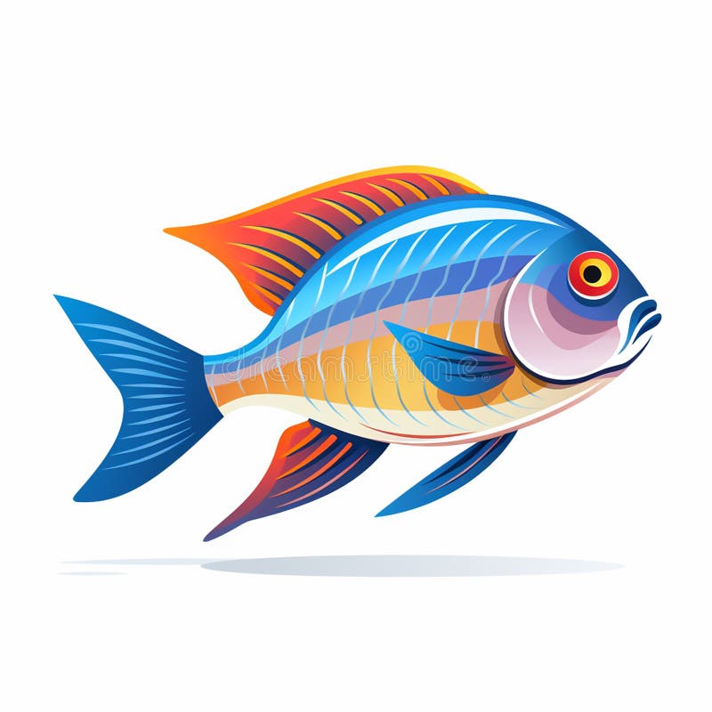 Colorful Fish Drawing Underwater Charm Stock Illustration ...