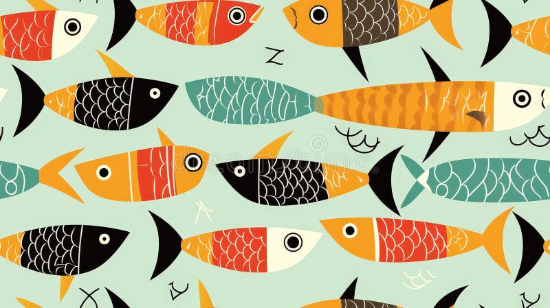 Colorful Fish Pattern Design for Creative Projects and Backgrounds ...