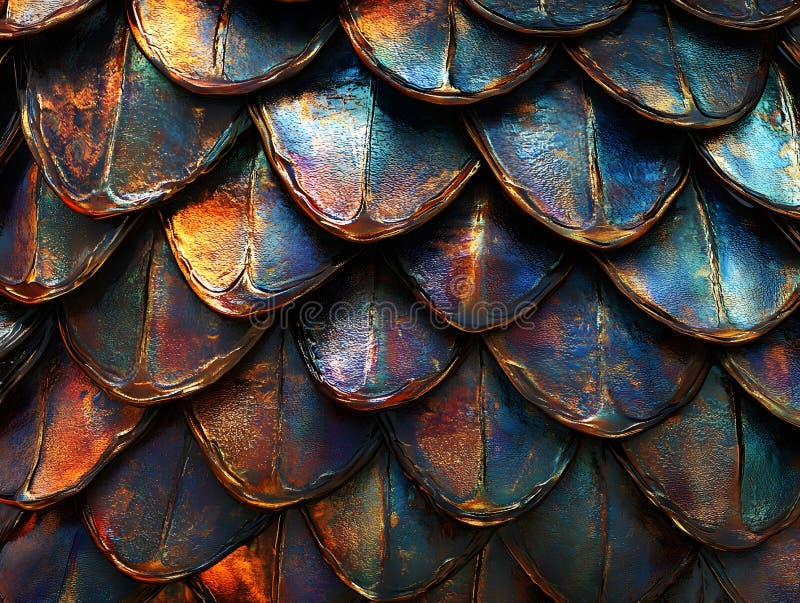 Colorful Fish Scale Texture with Shimmering Iridescent Colors Stock ...