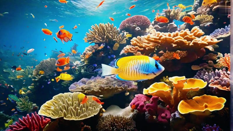 Colorful Fish Swim Above the Coral Reef. Stock Footage - Video of ...