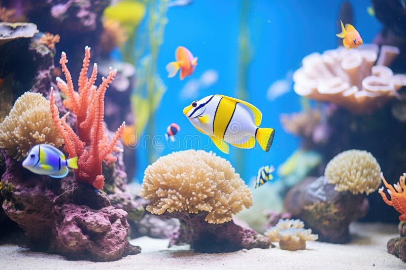 Colorful Fish Swimming in a Reef Tank Stock Photo - Image of tropical ...