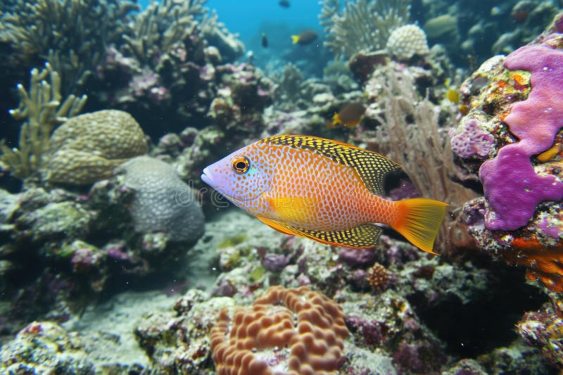 Colorful Fish Swimming among Vibrant Coral Reef Stock Photo - Image of ...