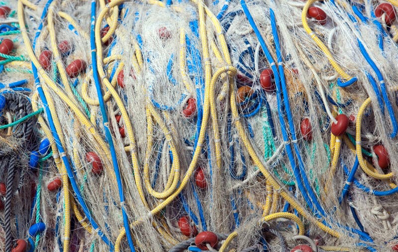 Colorful Fishing Net Ropes stock image. Image of jumbled - 10957461