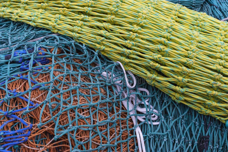 Colorful fishing nets stock image. Image of knot, marine - 33724515