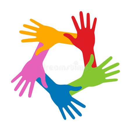 Colorful Five Hands Icon stock vector. Illustration of polygon - 43294452